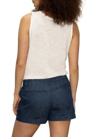 Sanctuary Tie Front Slub Jersey Button-up Tank