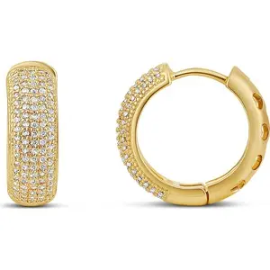 SHYMI Thick Dome Pavé Hoop Earrings - Gold