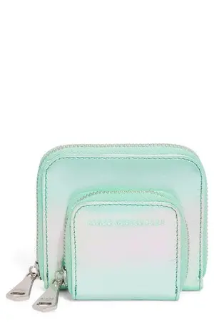 AIMEE Bowery Double Zip Wallet Mint Iridescent