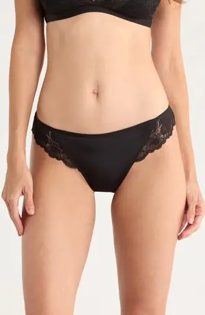 Hunkemoller Stormi High Cut Thong - Caviar