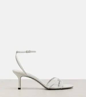 JIMMY CHOO Leo 65 Leather Sandals - Silver