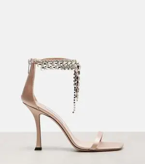 JIMMY CHOO Verity 100 Satin Sandals - Pink