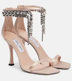 JIMMY CHOO Verity 100 Satin Sandals - Pink
