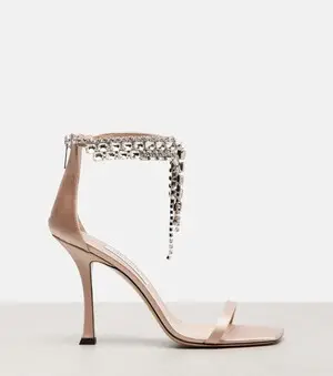 JIMMY CHOO Verity 100 Satin Sandals - Pink