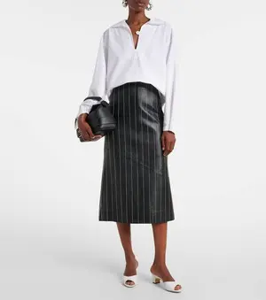 Manolo Blahnik Piruabar 50 Ruched Leather Mules - White