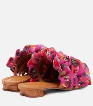Farm Rio Printed Ruffled Sandals