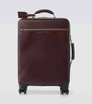 Brunello Cucinelli Leather Suitcase - Burgundy