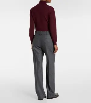 Brunello Cucinelli Pleated Virgin Wool Straight Pants
