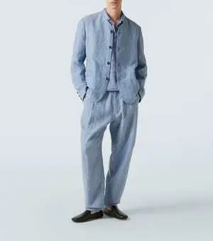 Giorgio Armani Single-breasted Linen Blazer