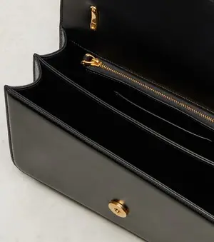Valentino Garavani Vain Small Vlogo Leather Shoulder Bag - Black