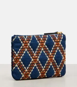 Valentino Garavani Quiltie 67 Embroidered Denim Pouch