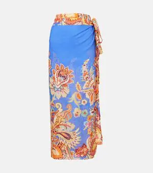 Etro Printed Cotton And Silk Wrap Skirt - Multicoloured