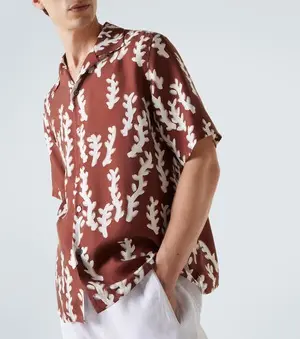 Zegna Printed Silk Bowling Shirt