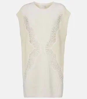 Stella McCartney Virgin Wool Lace Sweater Vest