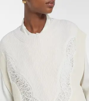 Stella McCartney Virgin Wool Lace Sweater Vest