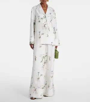 Erdem Floral Printed Silk Shirt