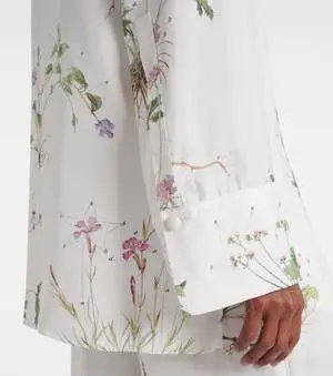 Erdem Floral Printed Silk Shirt
