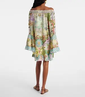 Camilla Embellished Printed Silk Crêpe Minidress
