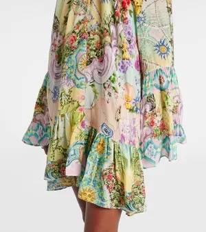 Camilla Embellished Printed Silk Crêpe Minidress