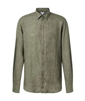 Sunspel Linen Shirt - Green