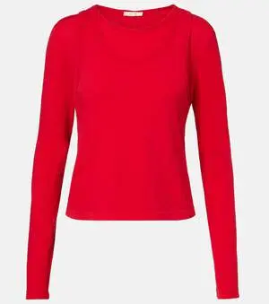 THE ROW Seruni Cotton Jersey T-Shirt Red