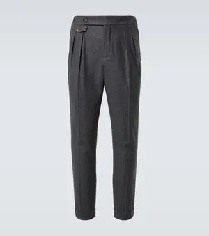 Brunello Cucinelli Pleated Virgin Wool Slim Pants