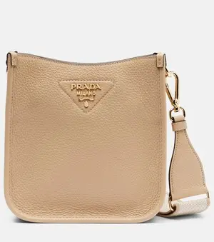 Prada Mini Leather Shoulder Bag - Beige