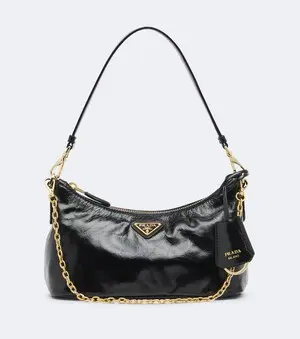 Prada Mini Leather Shoulder Bag - Black