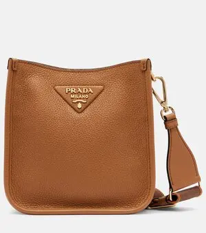 Prada Mini Leather Shoulder Bag - Brown