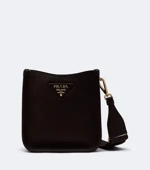 Prada Mini Leather Shoulder Bag - Brown