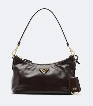 Prada Mini Leather Shoulder Bag - Brown