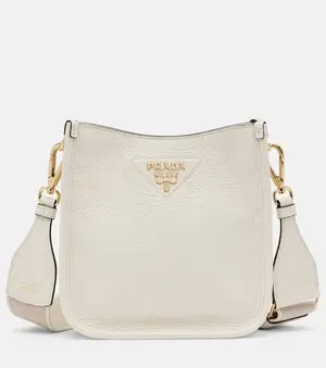 Prada Mini Leather Shoulder Bag - White