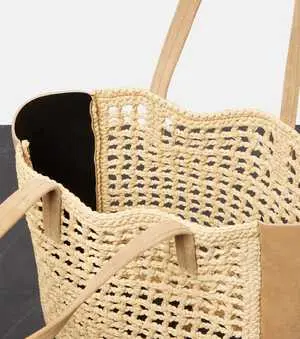 Khaite Zoe Small Raffia-effect Tote Bag - Beige