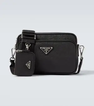 Prada Saffiano Leather Shoulder Bag - Black