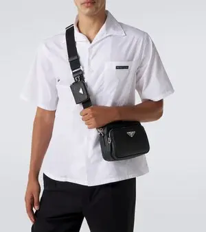 Prada Saffiano Leather Shoulder Bag - Black