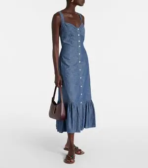 Polo Ralph Lauren Cotton Chambray Maxi Dress - Blue