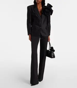 Magda Butrym Cotton And Silk Flared Trousers