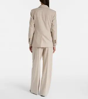 Brunello Cucinelli Wool And Cashmere Double-breasted Blazer - Beige