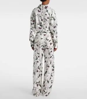 Stella McCartney Printed Silk Twill Wide-leg Pants