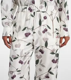 Stella McCartney Printed Silk Twill Wide-leg Pants