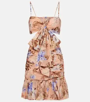 Zimmermann Coco Floral Cotton Mini Dress - Pink