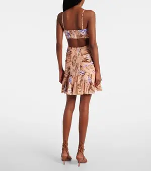 Zimmermann Coco Floral Cotton Mini Dress - Pink