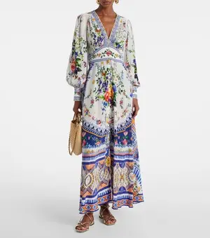 Camilla Printed Silk Crêpe Maxi Dress