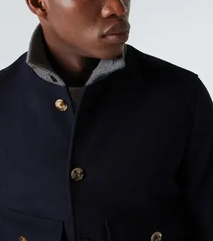 Brunello Cucinelli Wool Varsity Jacket - Blue
