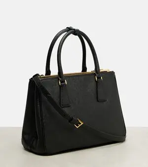 Prada Galleria Medium Leather Tote Bag - Black