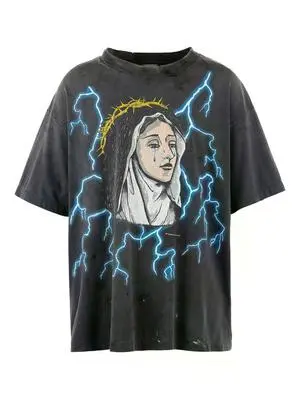 SAINT MXXXXXX Lightning-print T-shirt