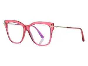 TOM FORD Cat Eye Eyeglasses - Transparent Raspberry Rose Gold (ft5704/b 066)