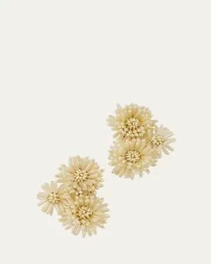 Oscar De La Renta Pom-pom Flower Stud Earrings - Gold
