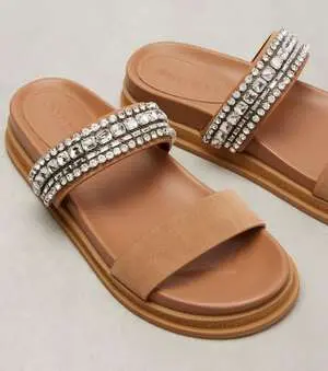 JIMMY CHOO Jadi Crystal-embellished Suede Slides