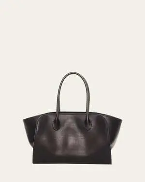 THE ROW Marlo 12 Tote Bag In Saddle Leather - Black
